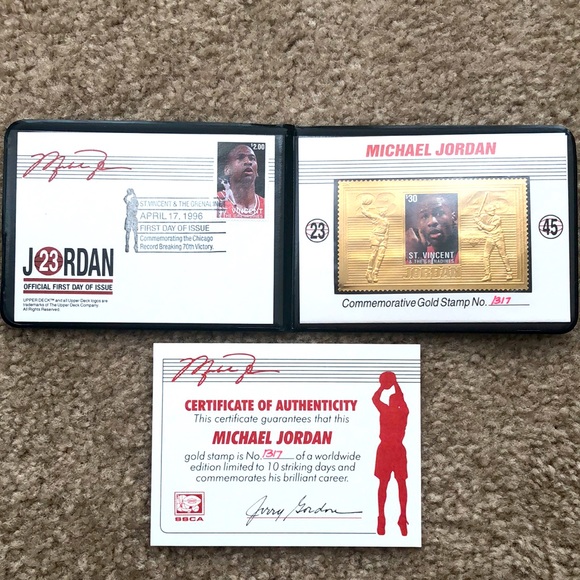Toys | Upper Deck Michael Jordan First Day Gold Stamp | Poshmark